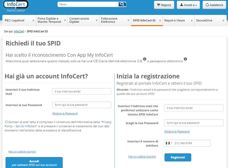 Guida alla richiesta di un’identità SPID InfoCert ID con riconoscimento ...