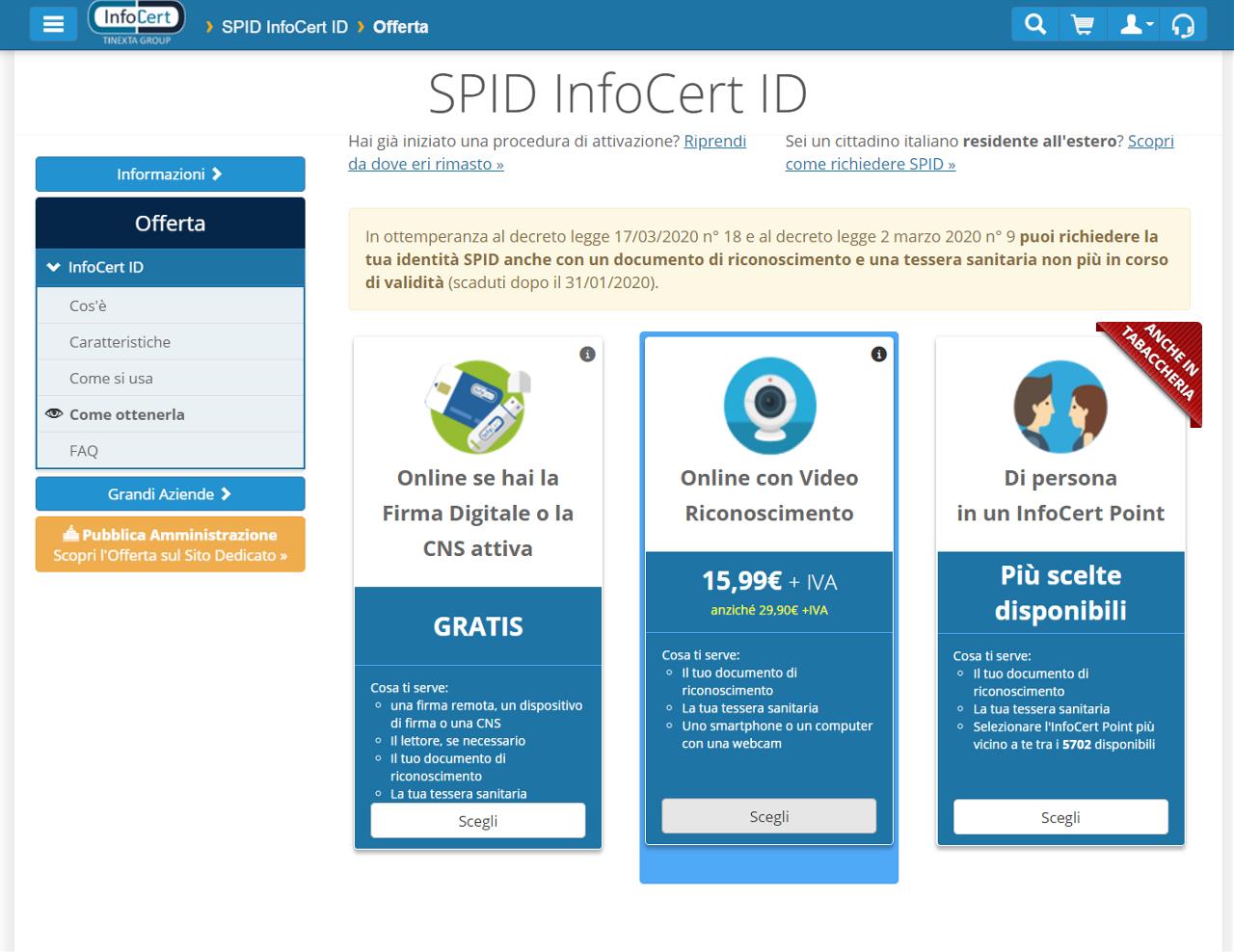 Guida alla richiesta di un’identità InfoCert ID con riconoscimento Web | Assistenza Infocert