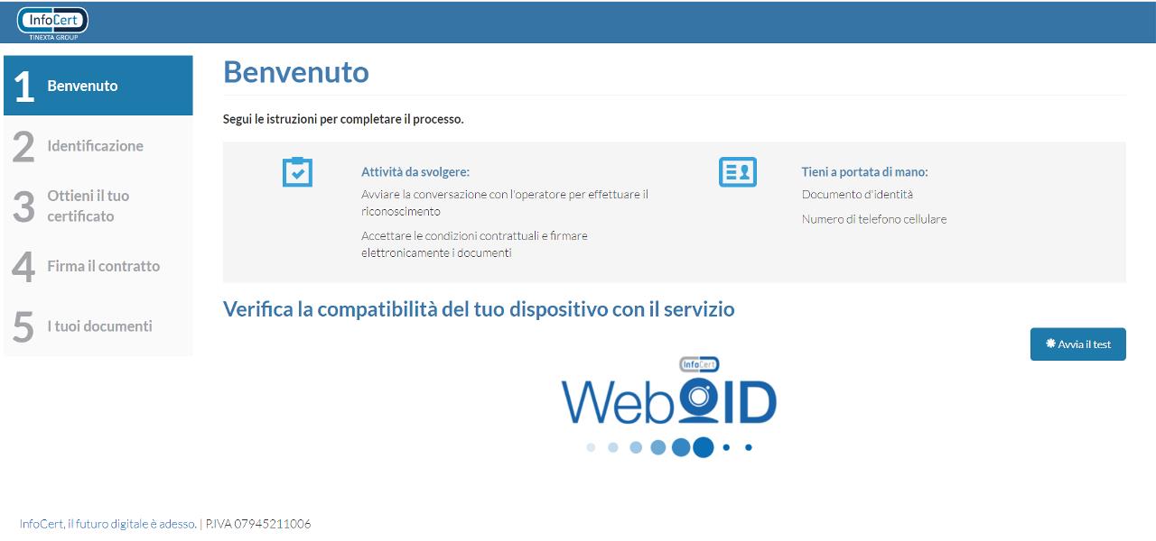 Guida alla richiesta di un’identità InfoCert ID con riconoscimento Web ...